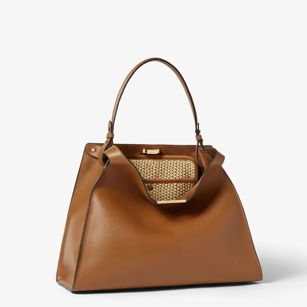 Fendi Way Medium Sellier Leather Bag - [brown]